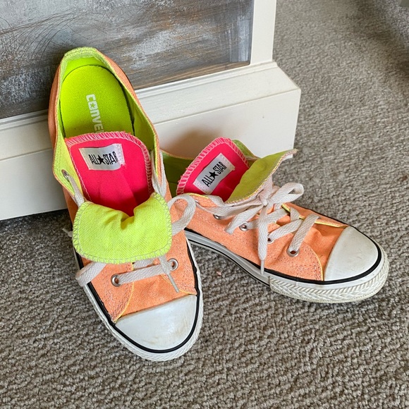Converse | Shoes | Converse Neon Pink Yellow Orange Double Tongue ...